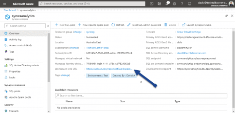 Create Your First Azure Synapse Analytics Workspace - David Alzamendi