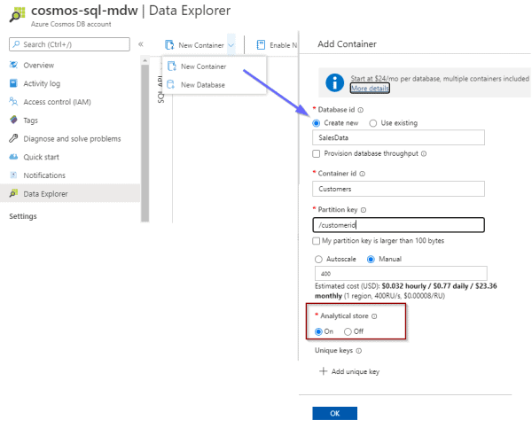 Create Azure Synapse Link for Azure Cosmos DB SQL API