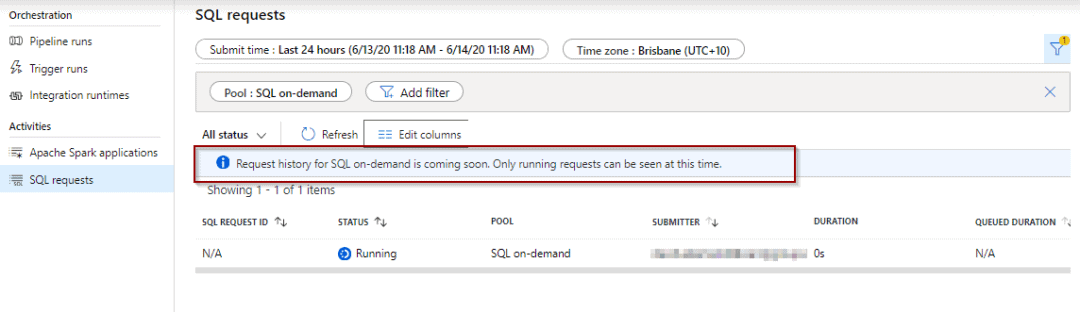 Azure Synapse Analytics Monitor Hub - David Alzamendi