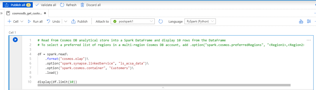 Create Azure Synapse Link for Azure Cosmos DB SQL API
