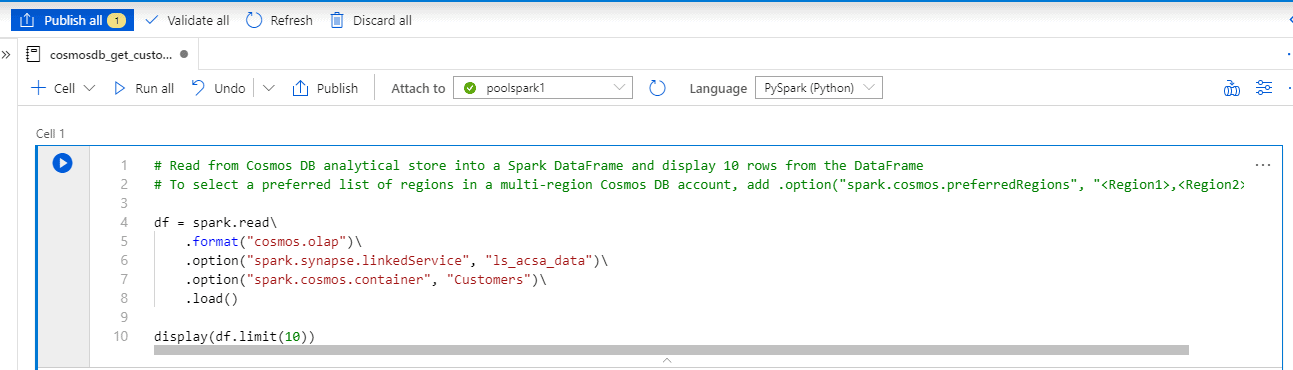 Azure Synapse Link for Azure Cosmos DB Query - David Alzamendi Azure Synapse Link for Azure Cosmos DB Query - David Alzamendi