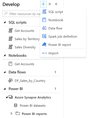 Azure Synapse Analytics Develop Hub - David Alzamendi