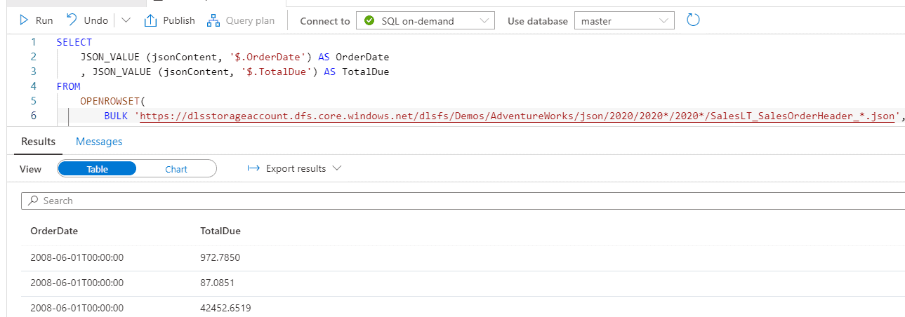 No code Experience For Querying JSON Files In Azure Synapse Analytics Serverless